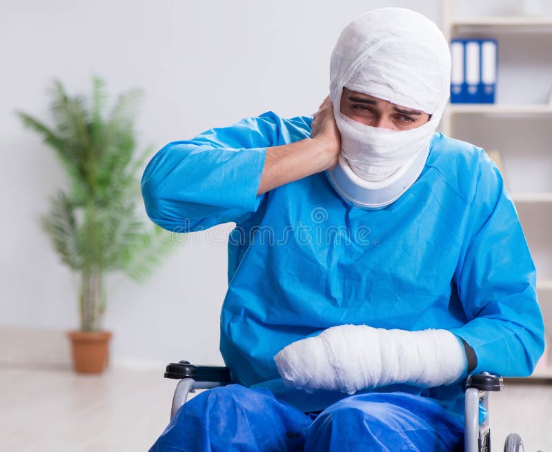 Man Suffering from Multiple Broken Bones and Fractures Stock Photo ...