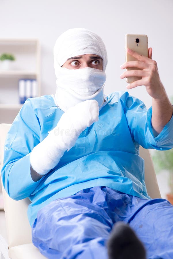 The Man Suffering from Multiple Broken Bones and Fractures Stock Image ...