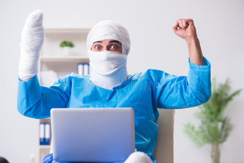 The Man Suffering from Multiple Broken Bones and Fractures Stock Photo ...