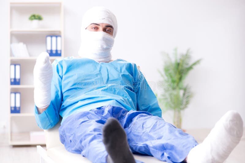 The Man Suffering from Multiple Broken Bones and Fractures Stock Photo ...