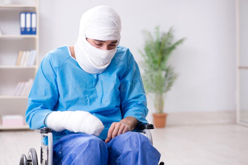 The Man Suffering from Multiple Broken Bones and Fractures Stock Image ...
