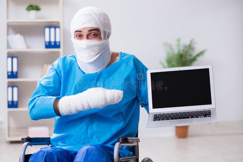 The Man Suffering from Multiple Broken Bones and Fractures Stock Photo ...