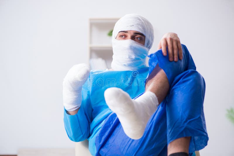 The Man Suffering from Multiple Broken Bones and Fractures Stock Photo ...