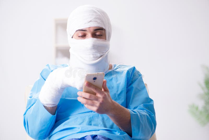 The Man Suffering from Multiple Broken Bones and Fractures Stock Image ...