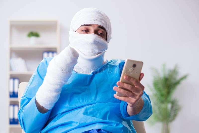 The Man Suffering from Multiple Broken Bones and Fractures Stock Image ...