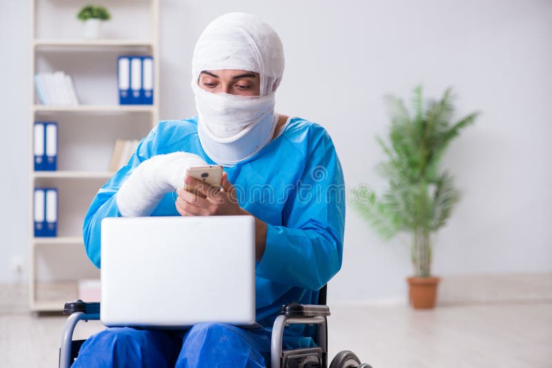 The Man Suffering from Multiple Broken Bones and Fractures Stock Photo ...