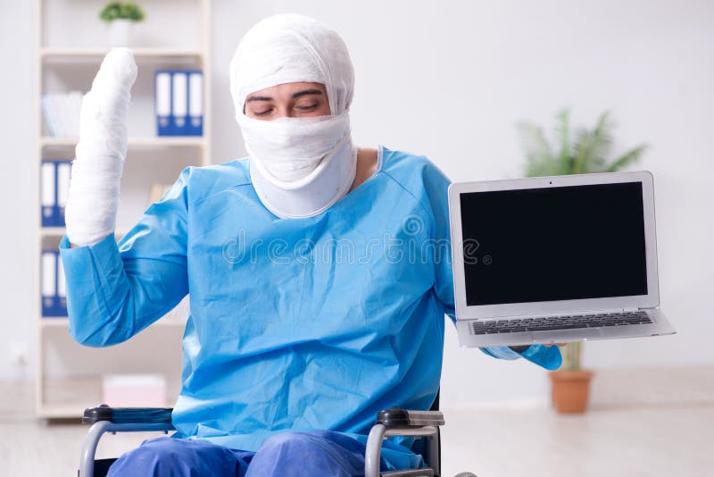 The Man Suffering from Multiple Broken Bones and Fractures Stock Image ...