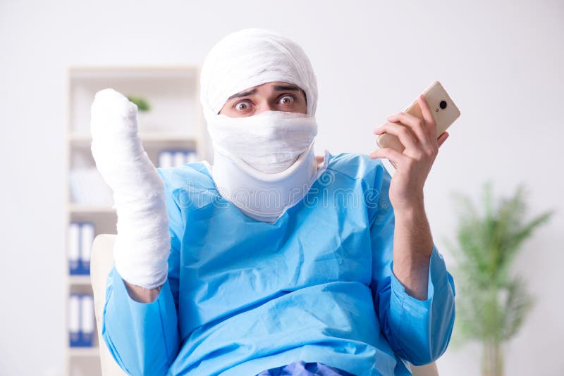 The Man Suffering from Multiple Broken Bones and Fractures Stock Photo ...