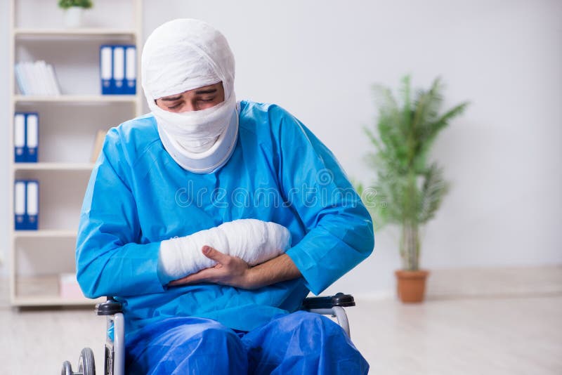 The Man Suffering from Multiple Broken Bones and Fractures Stock Photo ...