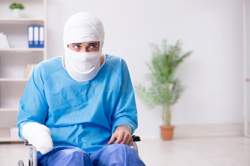 The Man Suffering from Multiple Broken Bones and Fractures Stock Image ...