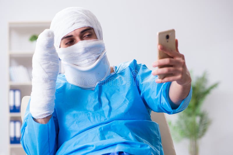 The Man Suffering from Multiple Broken Bones and Fractures Stock Photo ...