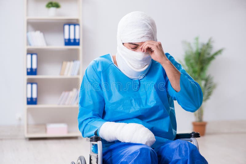 The Man Suffering from Multiple Broken Bones and Fractures Stock Image ...