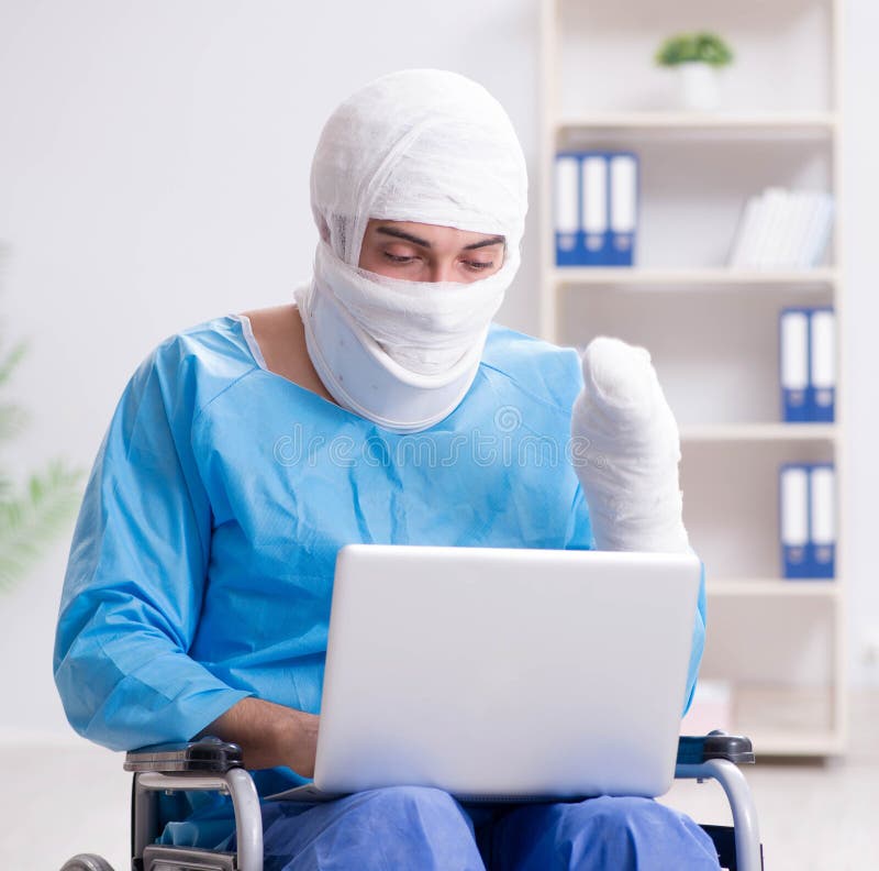 Man Suffering from Multiple Broken Bones and Fractures Stock Photo ...