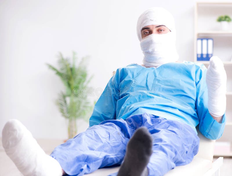 Man Suffering from Multiple Broken Bones and Fractures Stock Image ...