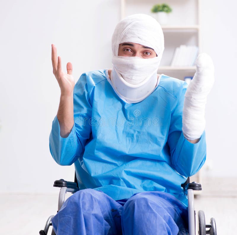 Man Suffering from Multiple Broken Bones and Fractures Stock Photo ...