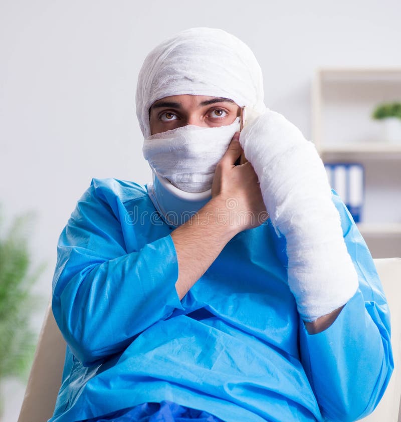 Man Suffering from Multiple Broken Bones and Fractures Stock Photo ...