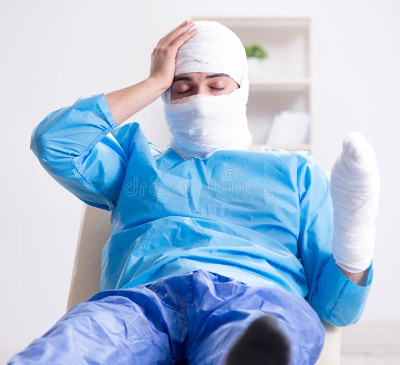 Man Suffering from Multiple Broken Bones and Fractures Stock Photo ...