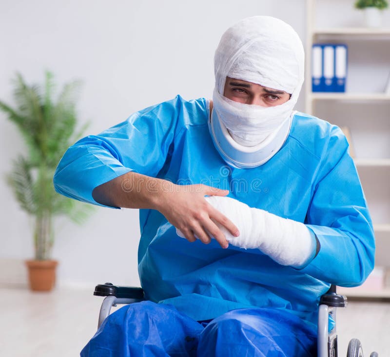 Man Suffering from Multiple Broken Bones and Fractures Stock Photo ...