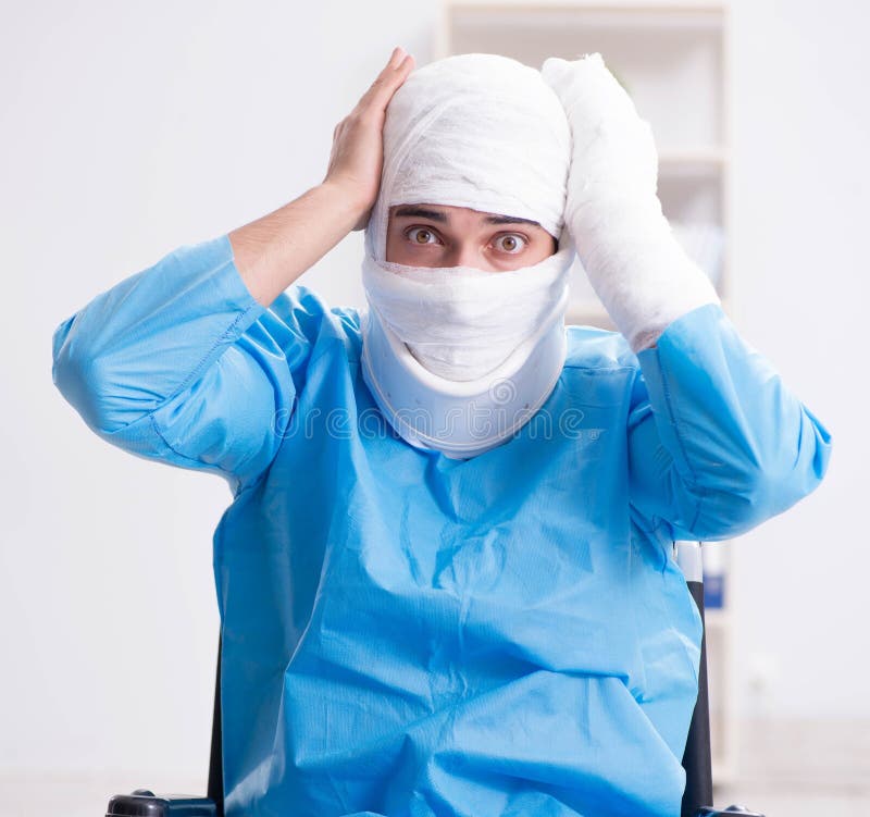 The Man Suffering from Multiple Broken Bones and Fractures Stock Image ...