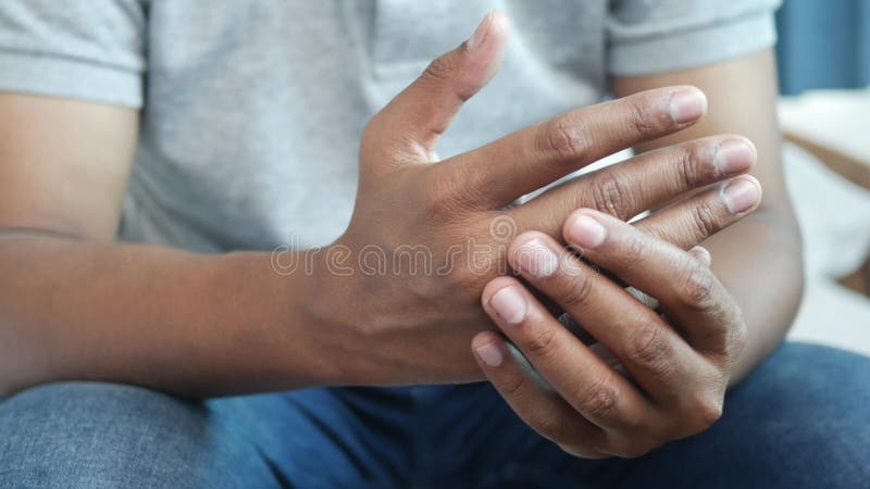 Man Suffering Pain in Hand Close Up Stock Video - Video of massaging ...