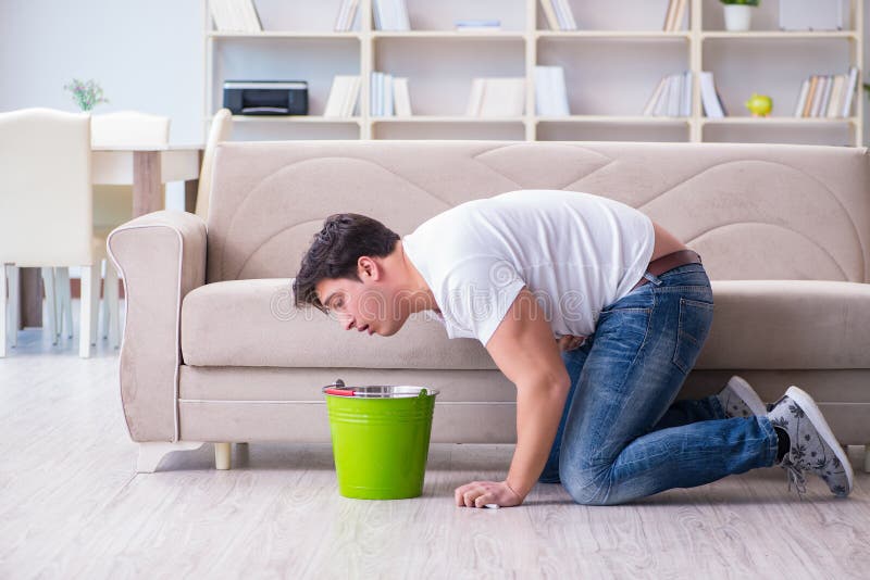 The Man Suffering from Sick Stomach and Vomiting Stock Photo - Image of ...