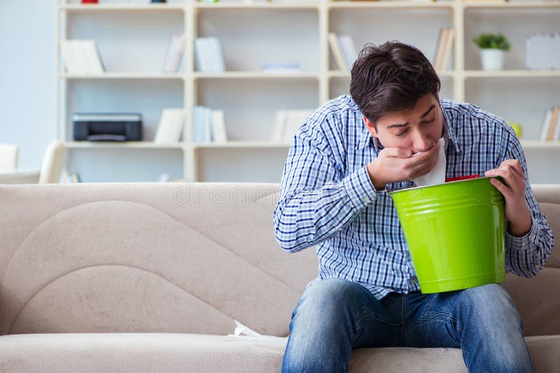The Man Suffering from Sick Stomach and Vomiting Stock Image - Image of ...