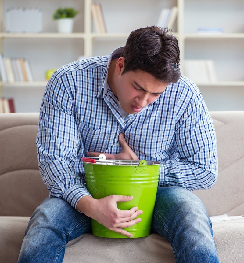 Man Suffering from Sick Stomach and Vomiting Stock Photo - Image of ...