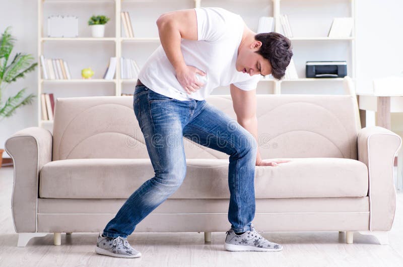 The Man Suffering from Sick Stomach and Vomiting Stock Image - Image of ...