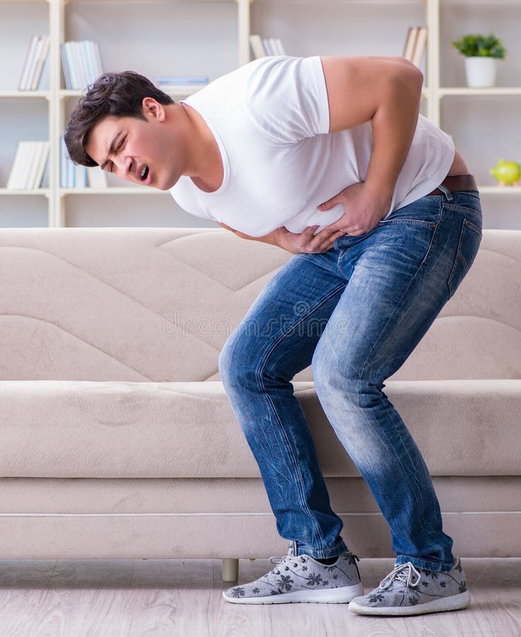 Man Suffering from Sick Stomach and Vomiting Stock Photo - Image of ...