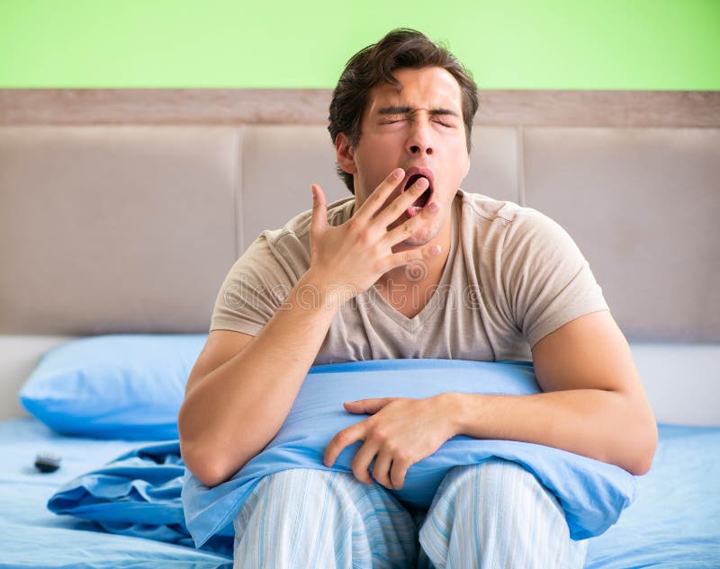 Man Suffering from Sleeping Disorder and Insomnia Stock Photo - Image ...