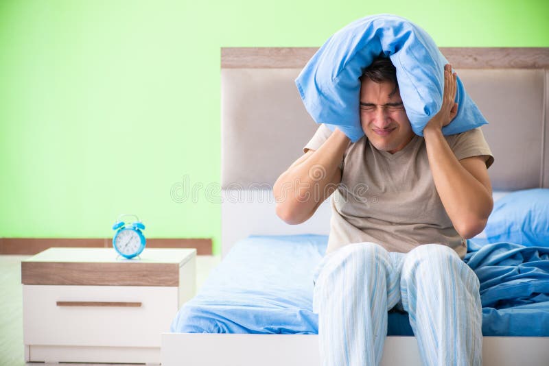The Man Suffering from Sleeping Disorder and Insomnia Stock Image ...