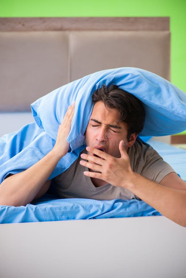The Man Suffering from Sleeping Disorder and Insomnia Stock Photo ...