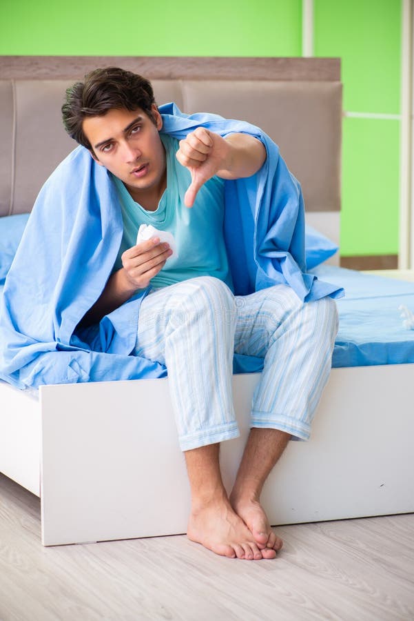 The Man Suffering from Sleeping Disorder and Insomnia Stock Photo ...