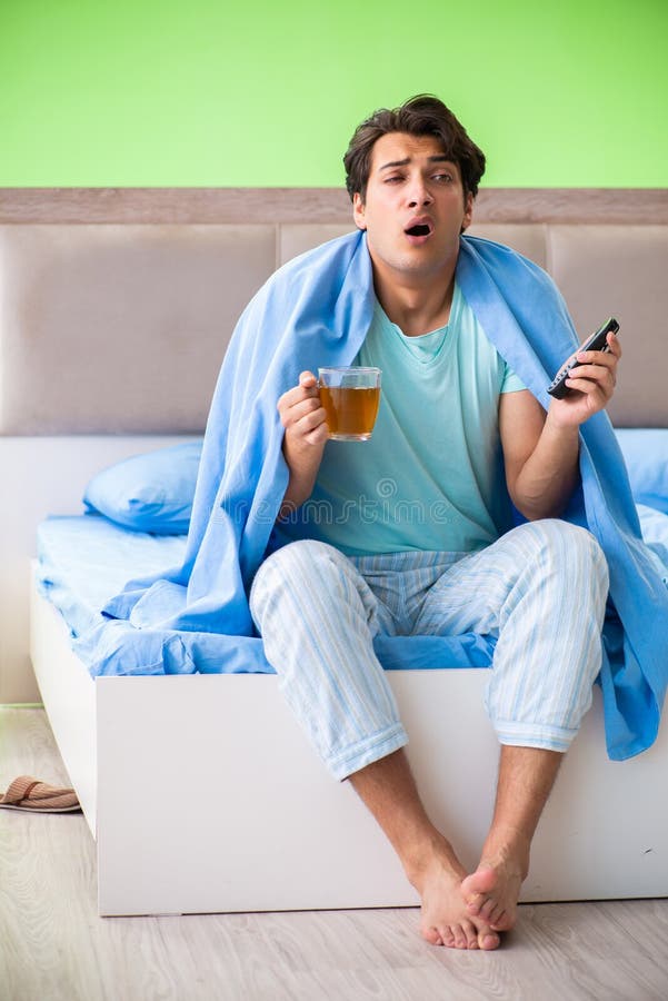 The Man Suffering from Sleeping Disorder and Insomnia Stock Image ...