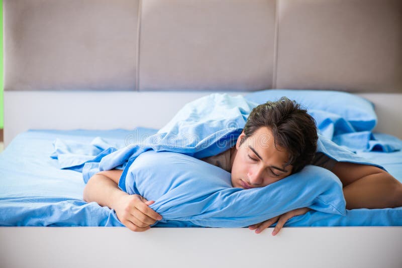 The Man Suffering from Sleeping Disorder and Insomnia Stock Photo ...
