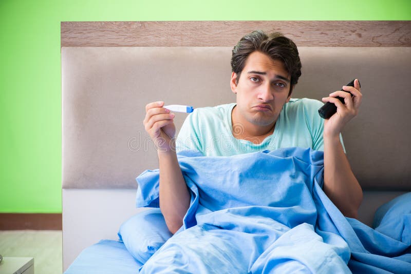 The Man Suffering from Sleeping Disorder and Insomnia Stock Photo ...