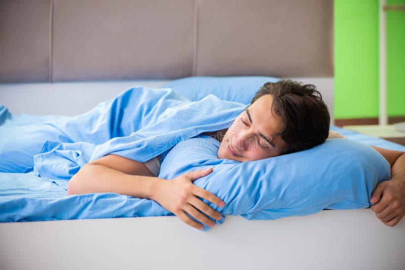 The Man Suffering from Sleeping Disorder and Insomnia Stock Image ...