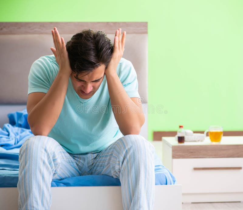 Man Suffering from Sleeping Disorder and Insomnia Stock Image - Image ...