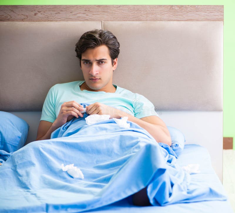 Man Suffering from Sleeping Disorder and Insomnia Stock Photo - Image ...