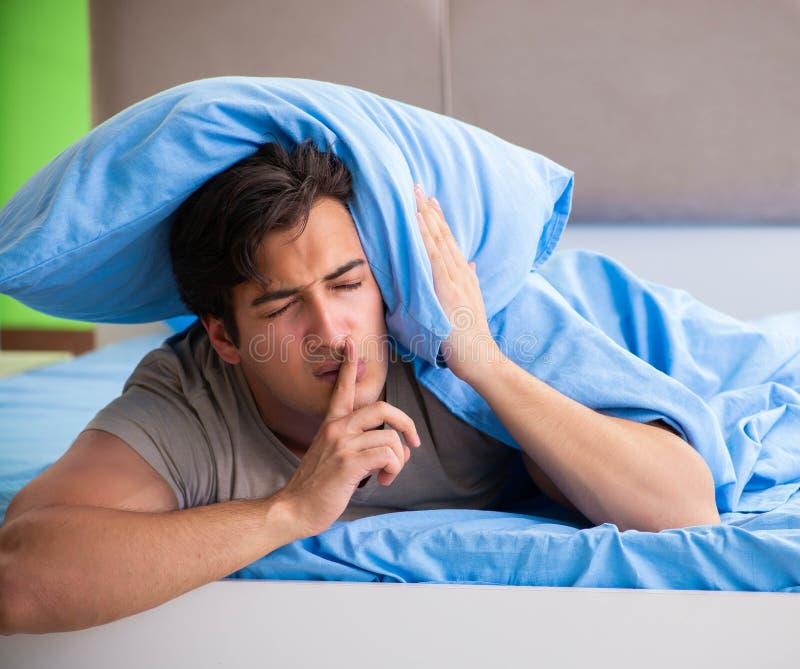 Man Suffering from Sleeping Disorder and Insomnia Stock Photo - Image ...
