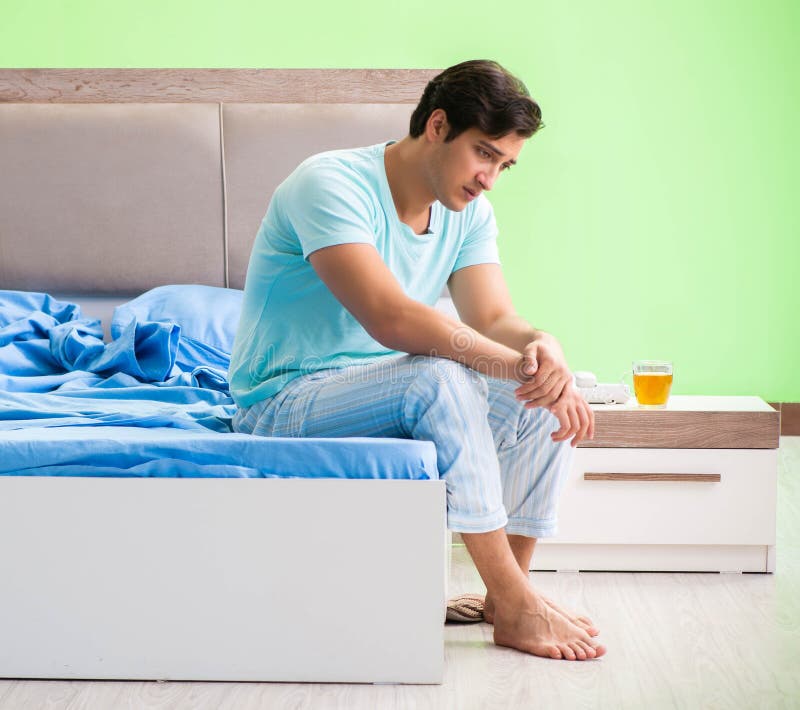 The Man Suffering from Sleeping Disorder and Insomnia Stock Photo ...