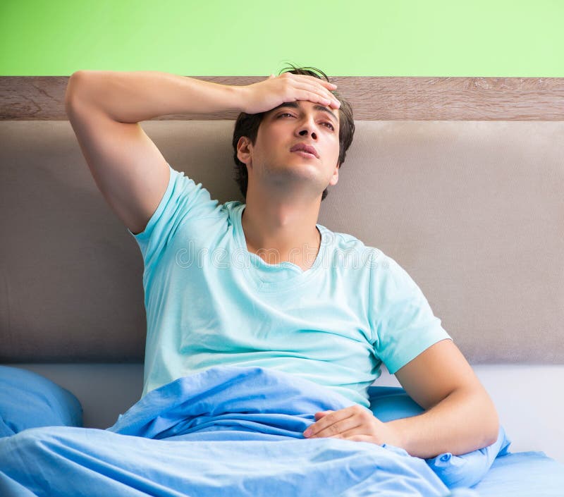 Man Suffering from Sleeping Disorder and Insomnia Stock Photo - Image ...