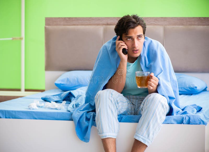 Man Suffering from Sleeping Disorder and Insomnia Stock Photo - Image ...