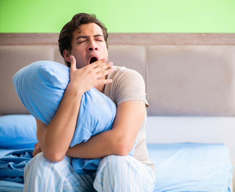 Man Suffering from Sleeping Disorder and Insomnia Stock Image - Image ...