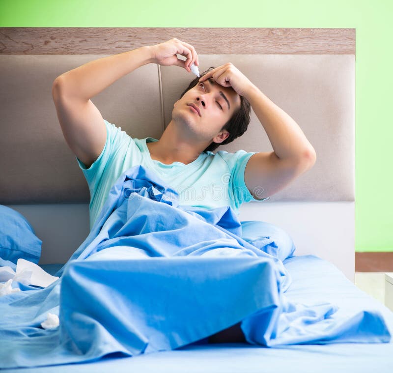 Man Suffering from Sleeping Disorder and Insomnia Stock Image - Image ...