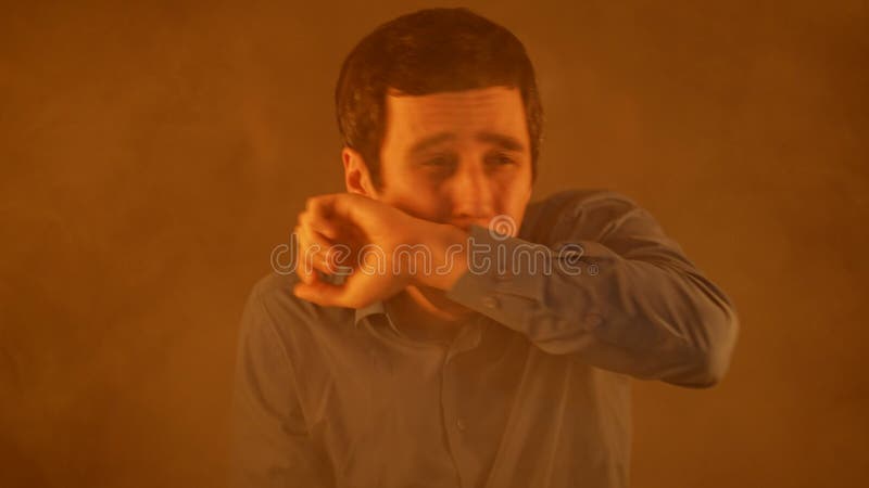 House on Fire, Man Choking on Smoke Stock Video - Video of accident ...