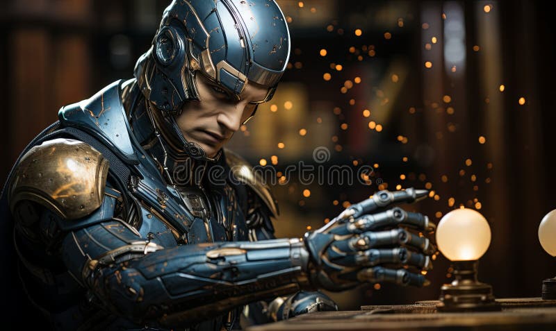 Man in Suit Examining Table Object Stock Photo - Image of focus, suit ...