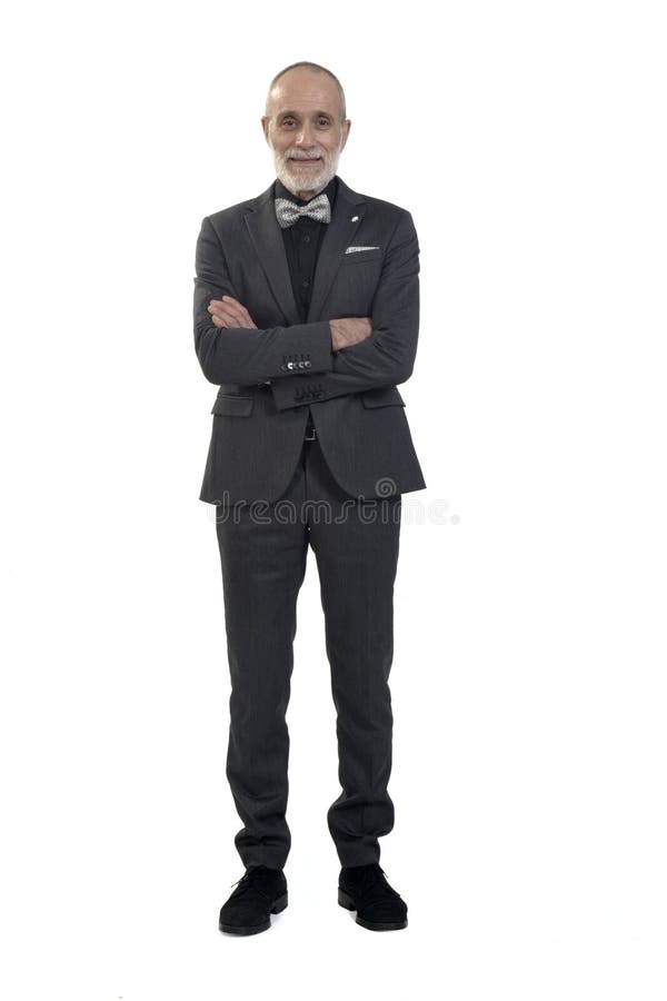 Man Dressed in Suit on White Background Stock Photo - Image of face ...