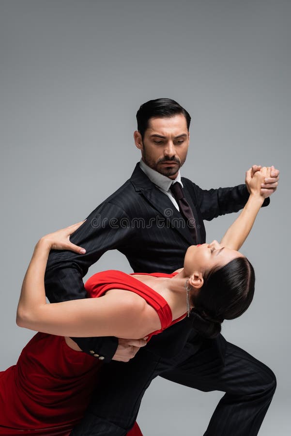 Man in Suit Dancing Tango with Stock Photo - Image of dress, hold ...