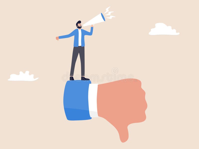 Man in Suit with Defiant Gesture Using Loudspeaker Stock Vector ...